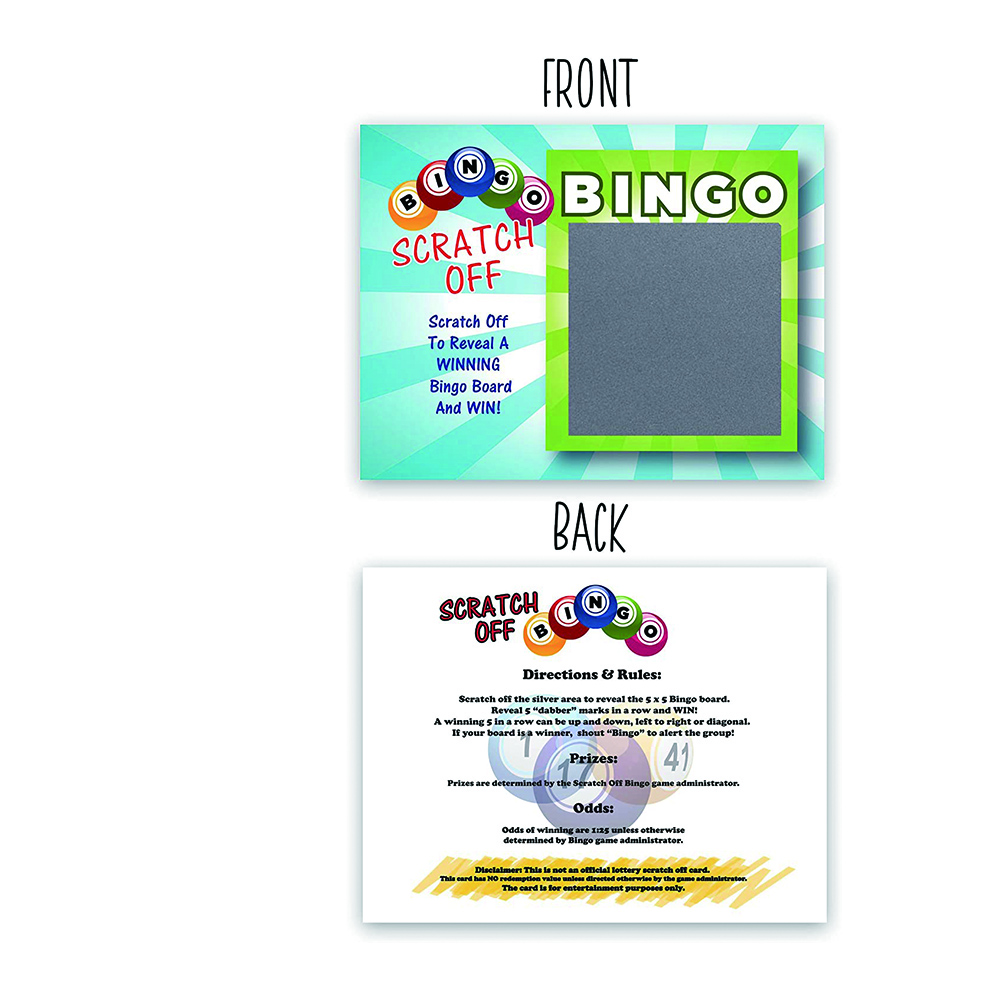 Bingo Scratch Off Game Cards