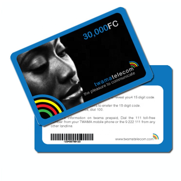 Wholesales Customized scratch rechargeable card